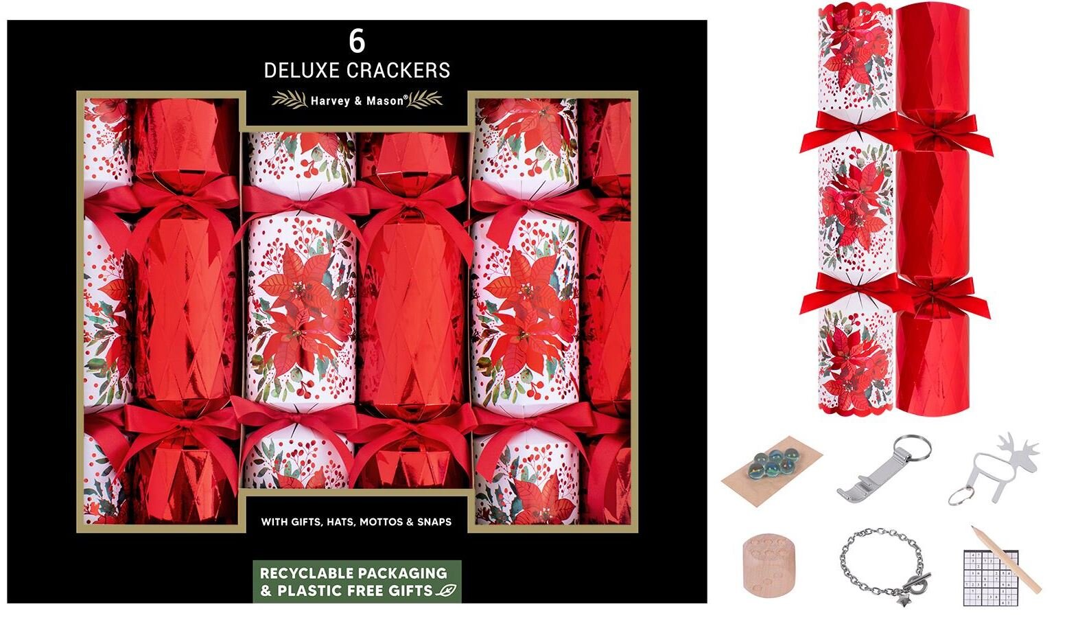 Christmas Crackers Deluxe Red & Gold - 6pk - "Once Upon A Time" - Party ...