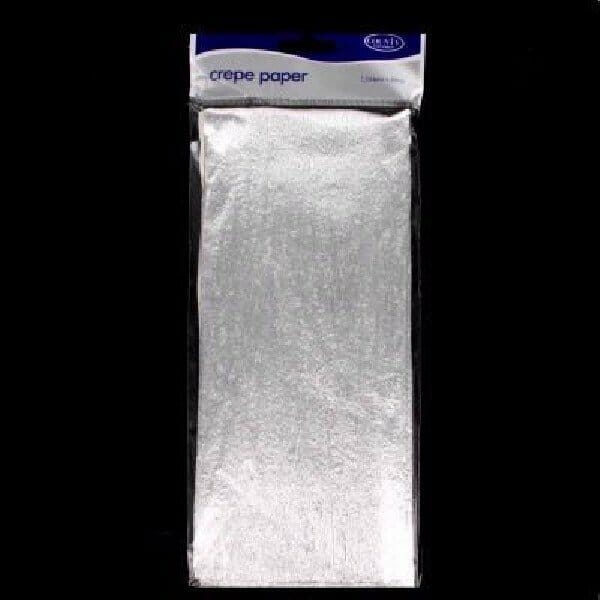 Crepe Paper Metallic Silver - 150cm x 50cm - "Once Upon A Time" - Party ...