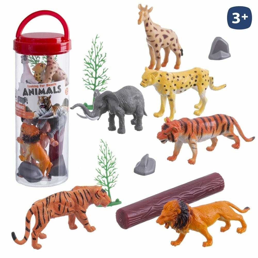 Jungle Animals In Tube - 11cm - "Once Upon A Time" - Party Shop Malta