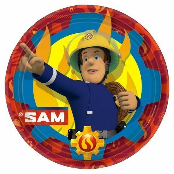 Fireman Sam Party Paper Plates 23cm - 8pk - "Once Upon A Time" - Party ...