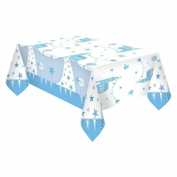 1st Holy Communion Blue Plastic Table Cover 1.8m x 1.2m - "Once Upon A ...
