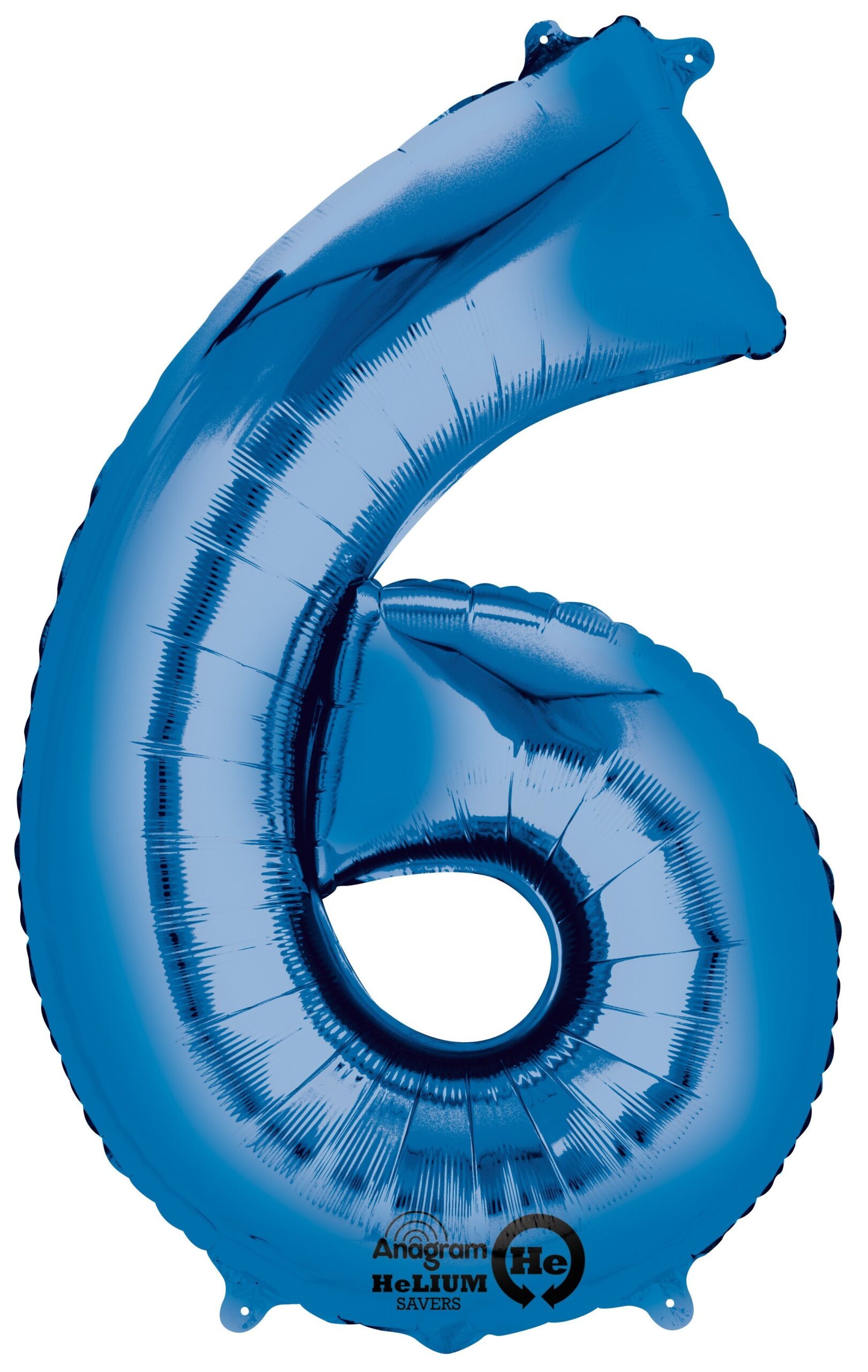 Blue Number " 6 " Foil Balloon 34'' - "Once Upon A Time" - Party Shop Malta