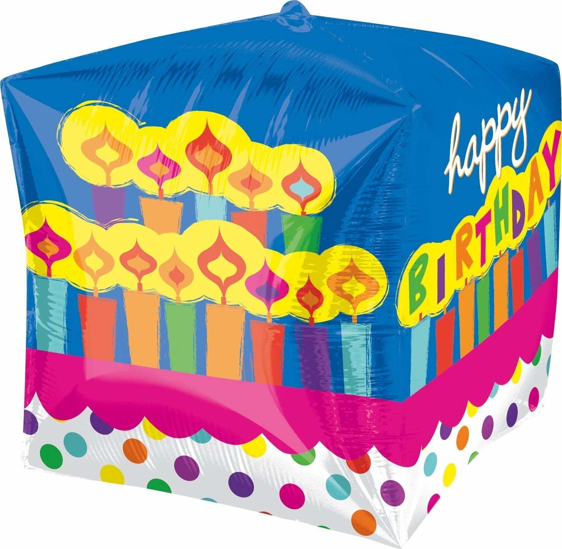 Happy Birthday Cake Cubez Foil Balloon 15" x 16" (38cm x 40cm) - "Once ...