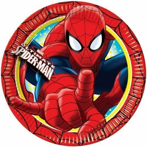 Spider-Man Paper Plates 20cm - 8pk - "Once Upon A Time" - Party Shop Malta