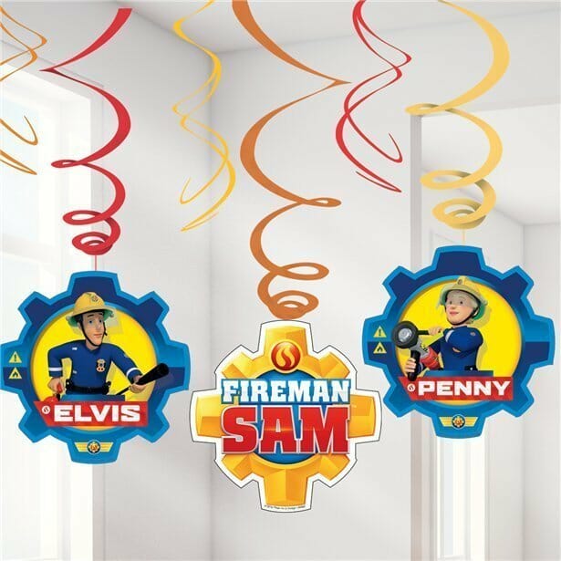 Fireman Sam Swirl Decorations - 6 pk - "Once Upon A Time" - Party Shop ...