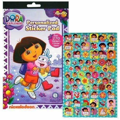 Dora the Explorer Sticker Pad 4 Sheets - Over 270 Stickers - "Once Upon ...