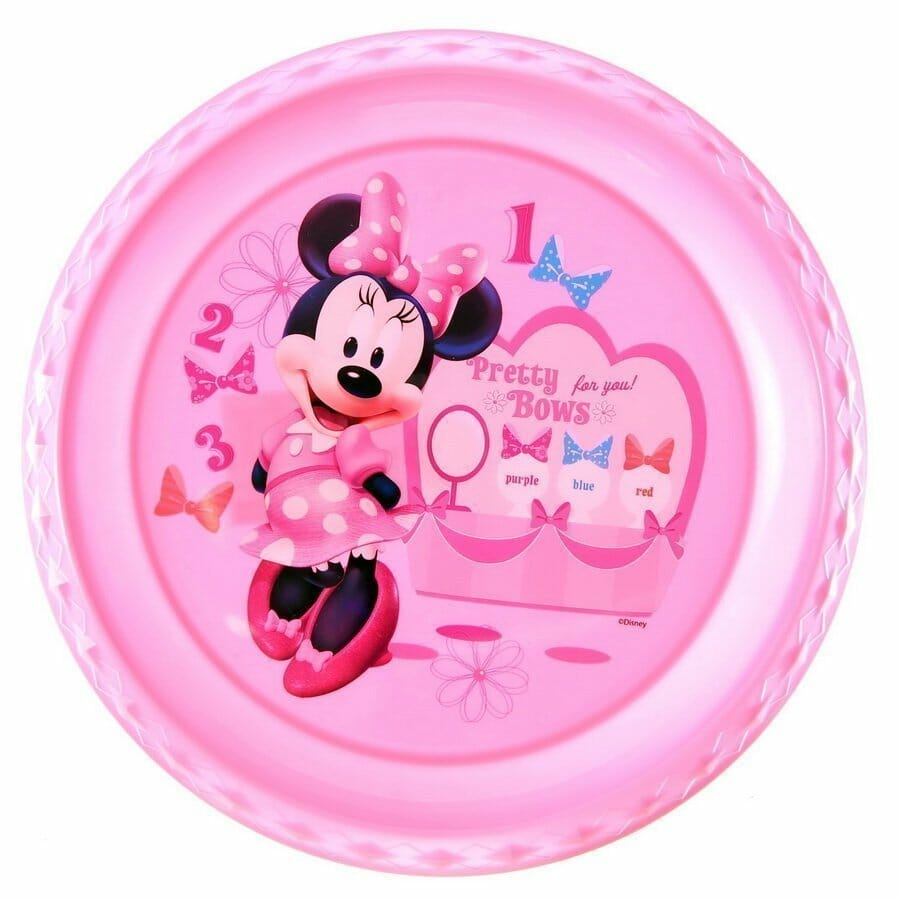 Minnie Mouse Bow-Tique Pink Diamond Plastic Plate - 21cm x 21cm - "Once ...