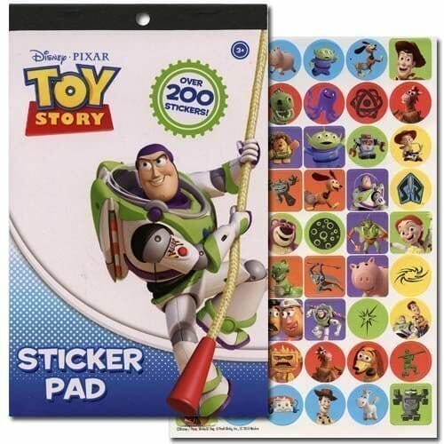 Toy Story Sticker Pad 4 Sheets - Over 200 Stickers - "Once Upon A Time ...
