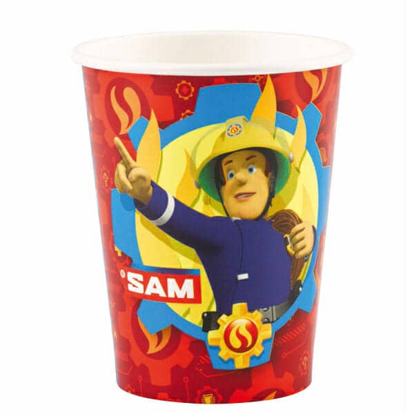 Fireman Sam Paper Cups 250ml - 8pk | Once Upon A Time - Party Shop Malta