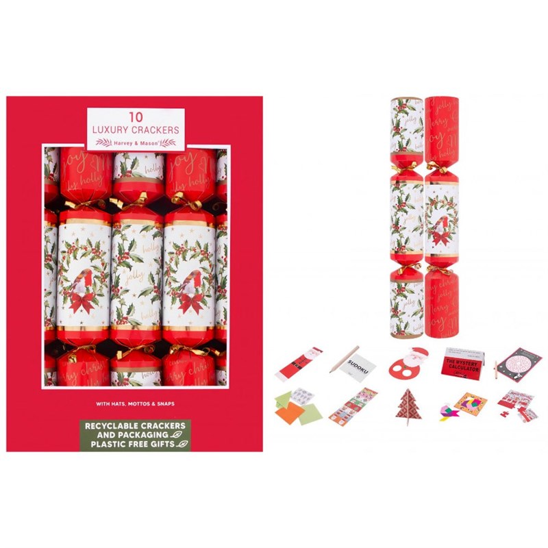 Luxury Red & White Holly Jolly Crackers - 10pk | Once Upon A Time ...