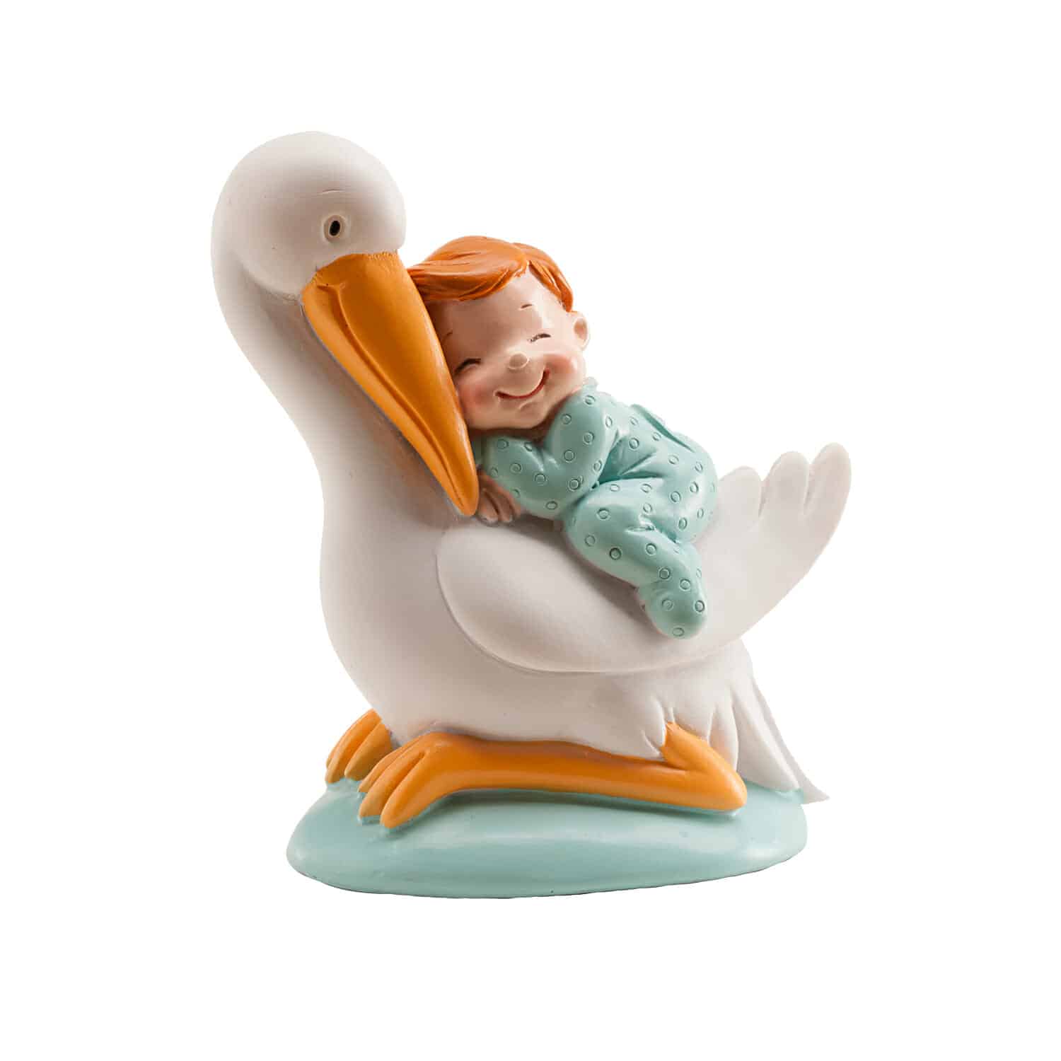 Stork Sleeping Baby Blue - 10cm | Once Upon A Time - Party Shop Malta