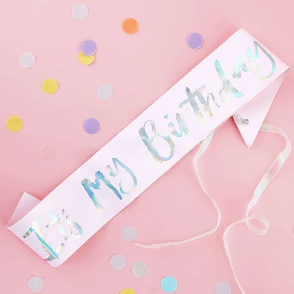 Pastel Pink Its My Birthday Sash | Once Upon A Time - Party Shop Malta