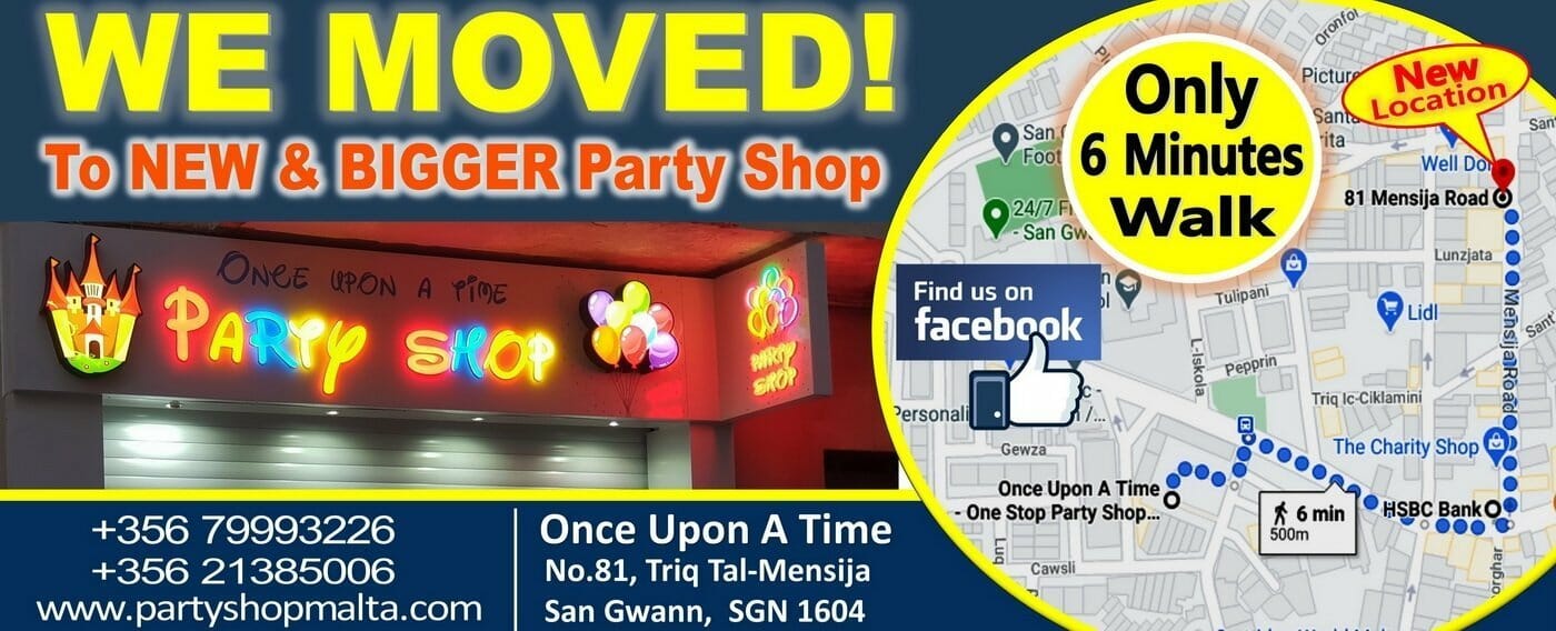 Party Shop Malta - Once Upon A Time - Your One Stop Party Shop