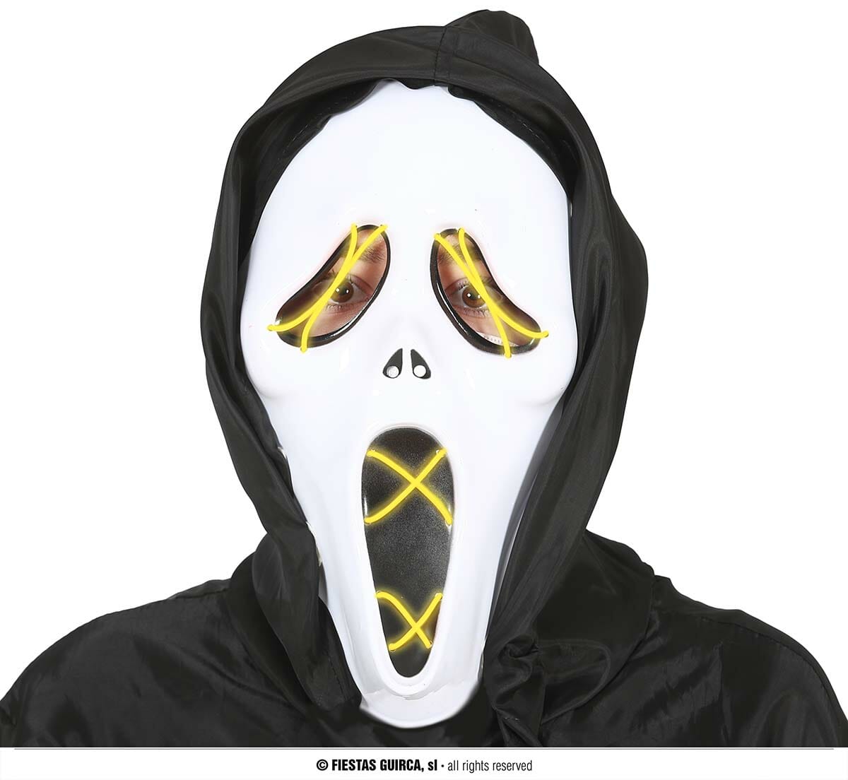 Scream Mask With Hood & LED Light - Adult One Size | Once Upon A Time ...