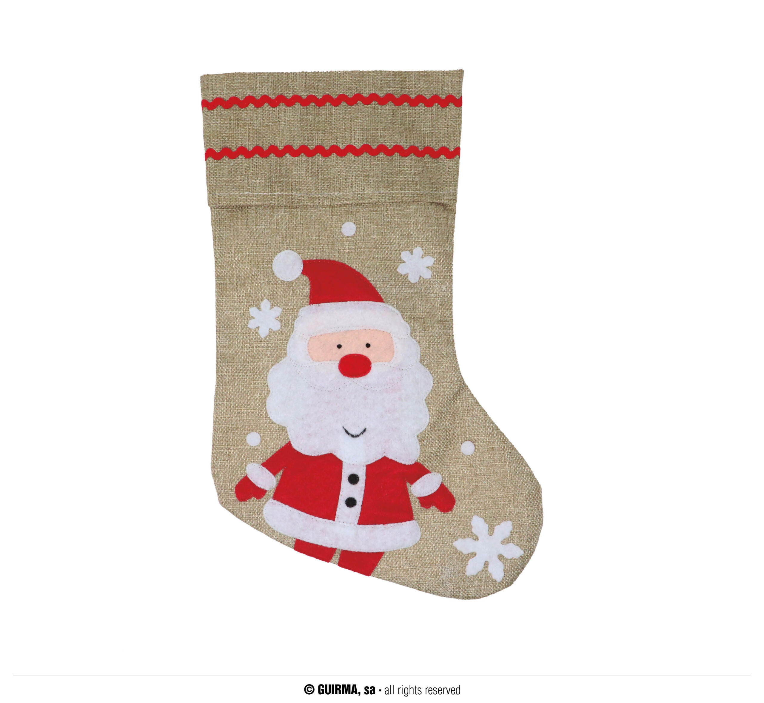Happy Santa Claus Christmas Sock - 43cm | Once Upon A Time - Party Shop ...