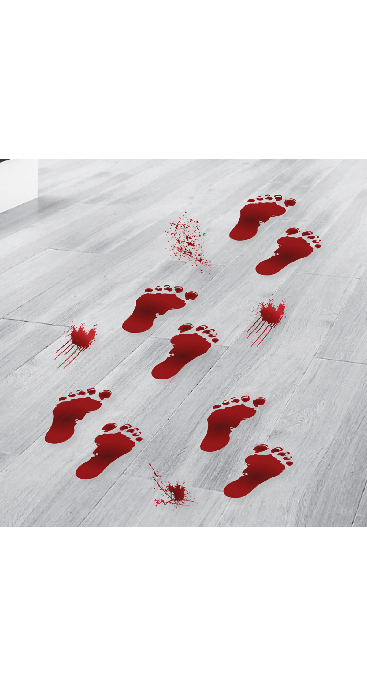 Red Blood Splatter & Footprint Halloween Floor Stickers - 8pk | Once ...
