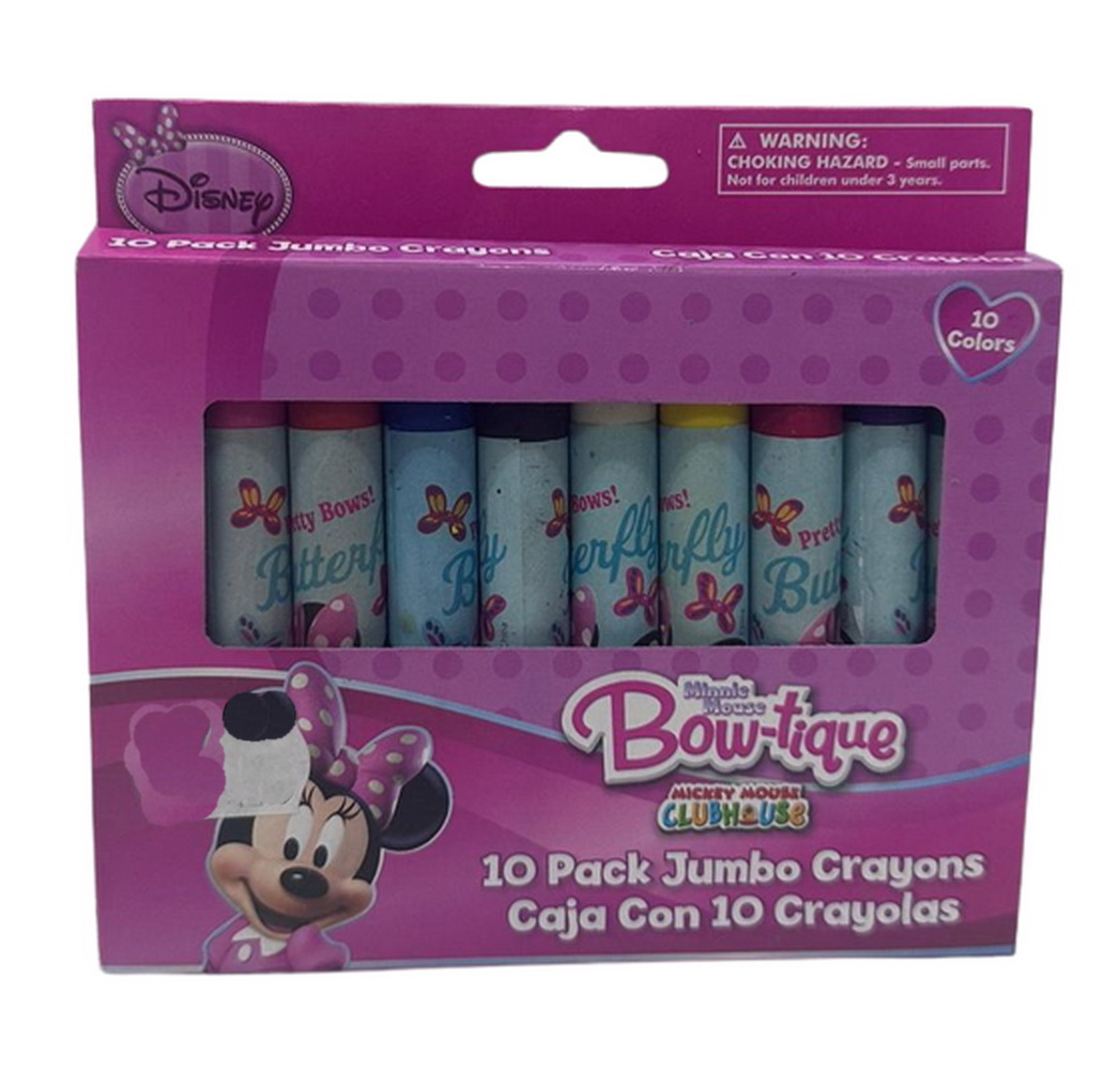 Minnie Mouse Bow-Tique Jumbo Crayons 10pcs - For Age 3+ Years | Once ...