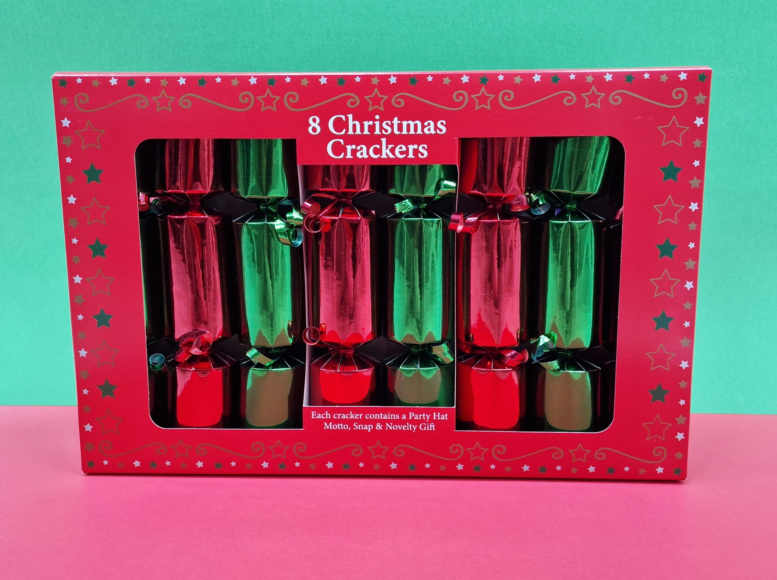 Christmas Crackers Red & Green 23cm - 8pcs | Once Upon A Time - Party ...